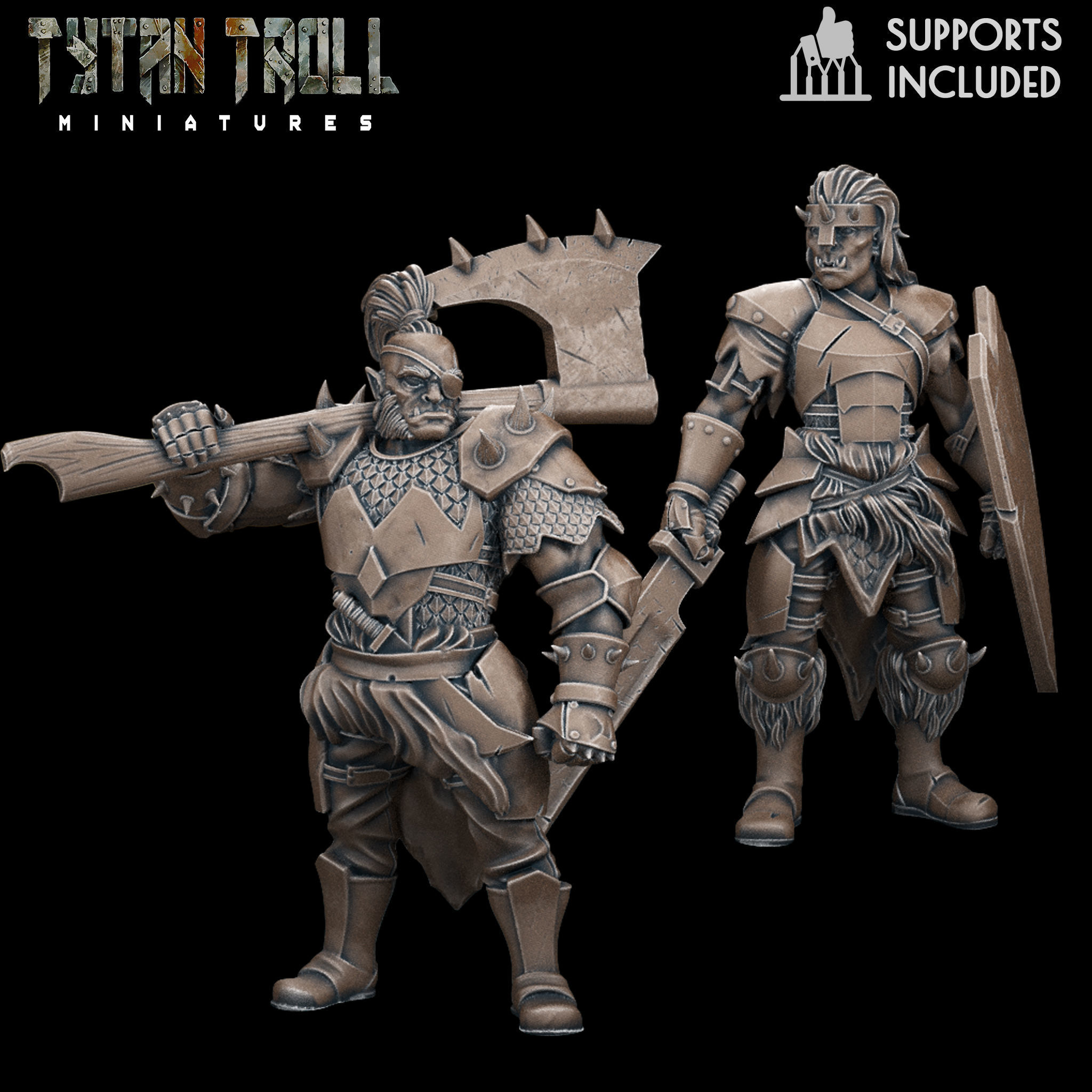 DND Heroes - Orc Fighters - Pre-Supported 3D model 3D printable | CGTrader