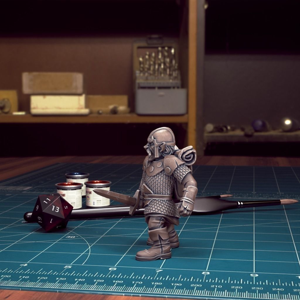 DND Heroes - Male Gnome Fighter - Pre-Supported 3D model 3D printable ...
