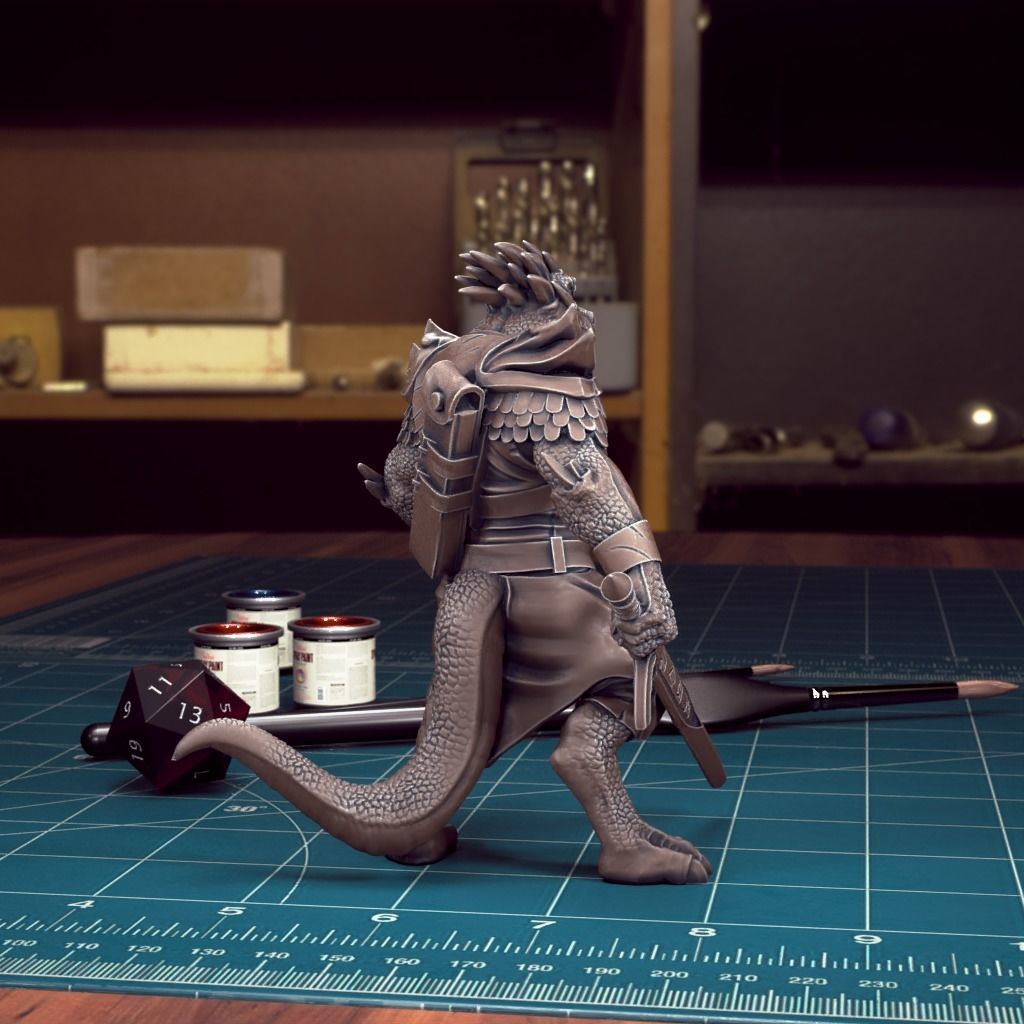 DND Heroes - Male Dragonborn Fighter - Pre-Supported 3D model 3D ...