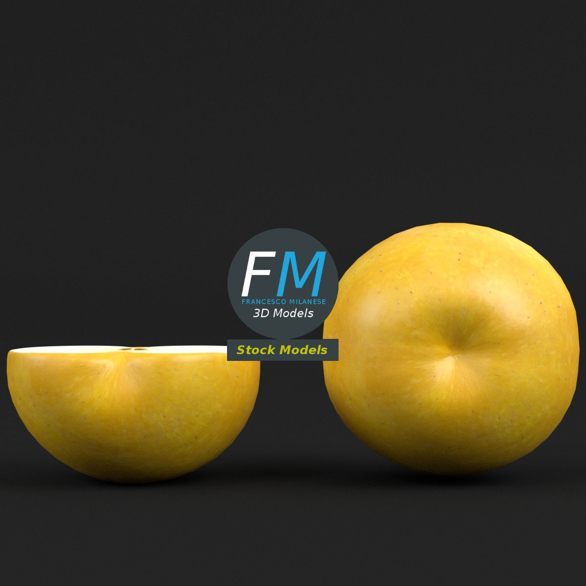 Golden delicious apples 3D model | CGTrader