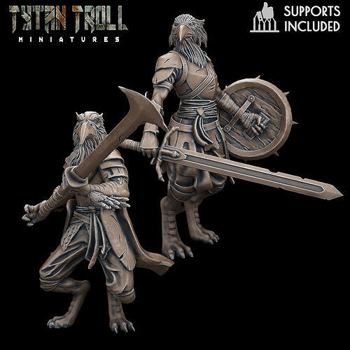 DND Heroes - Kenku Fighters - Pre-Supported 3D model 3D printable ...