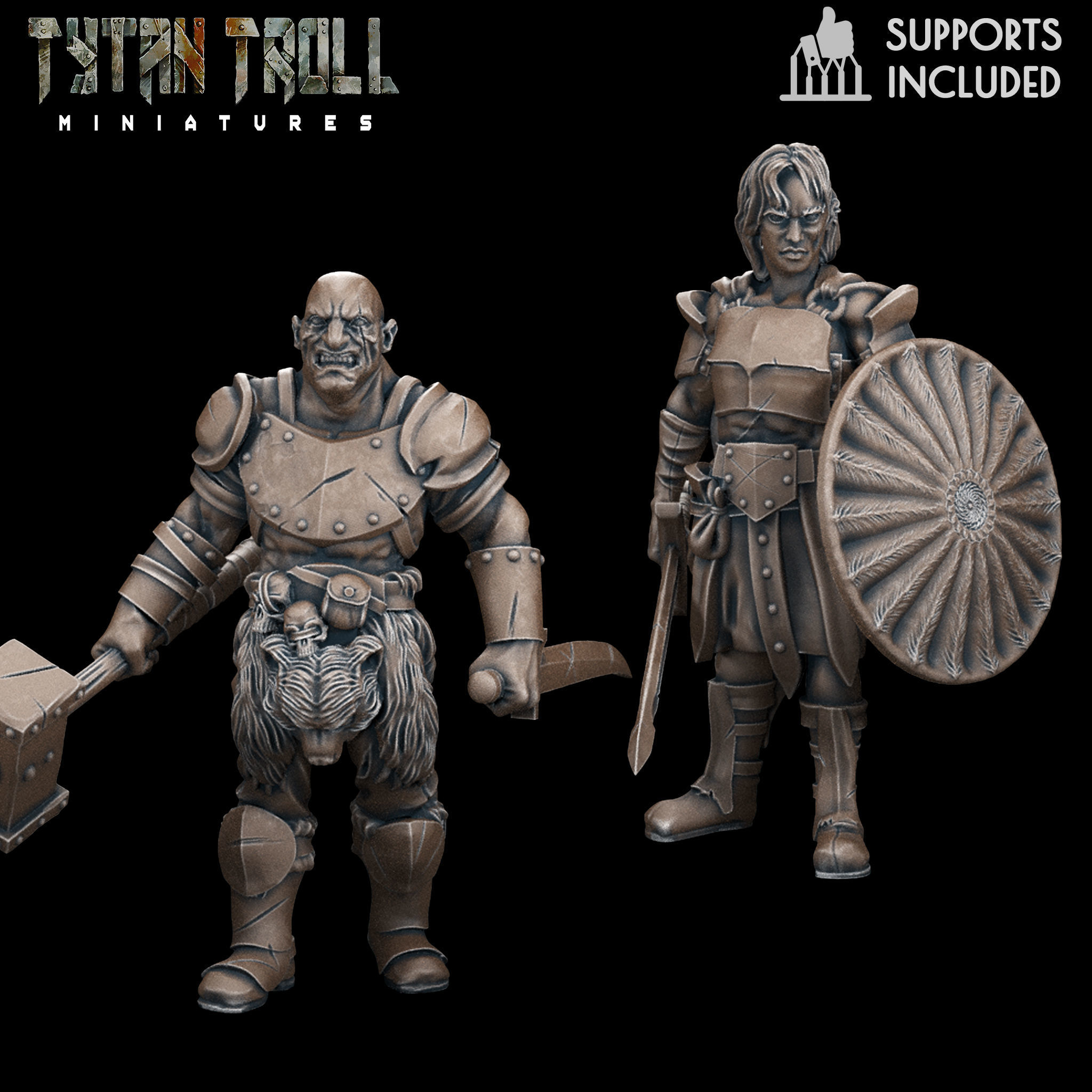 DND Heroes - Goliath Fighters - Pre-Supported 3D model 3D printable ...
