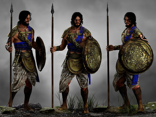 3D model Antique Warrior VR / AR / low-poly rigged | CGTrader