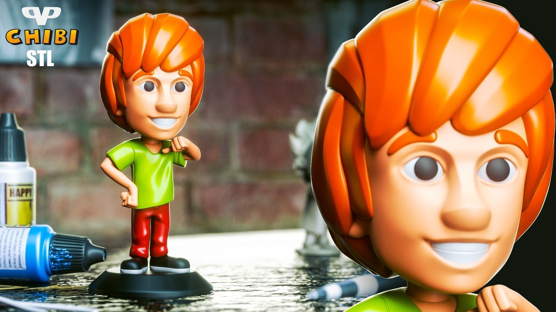 Shaggy Chibi STL for 3D Printing ChibiSTL 3DXM 3D model 3D printable ...