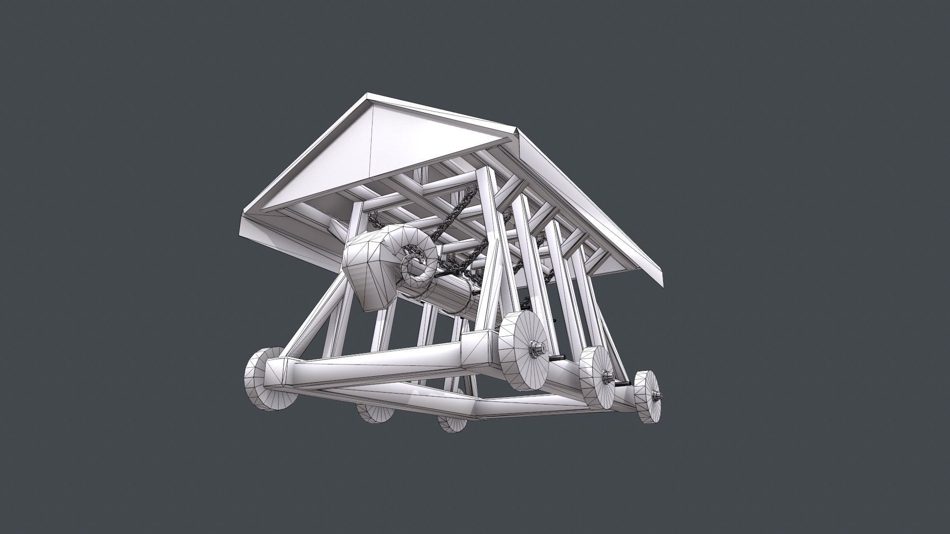 3D model 3D Medieval battering ram low poly model VR / AR / low-poly ...