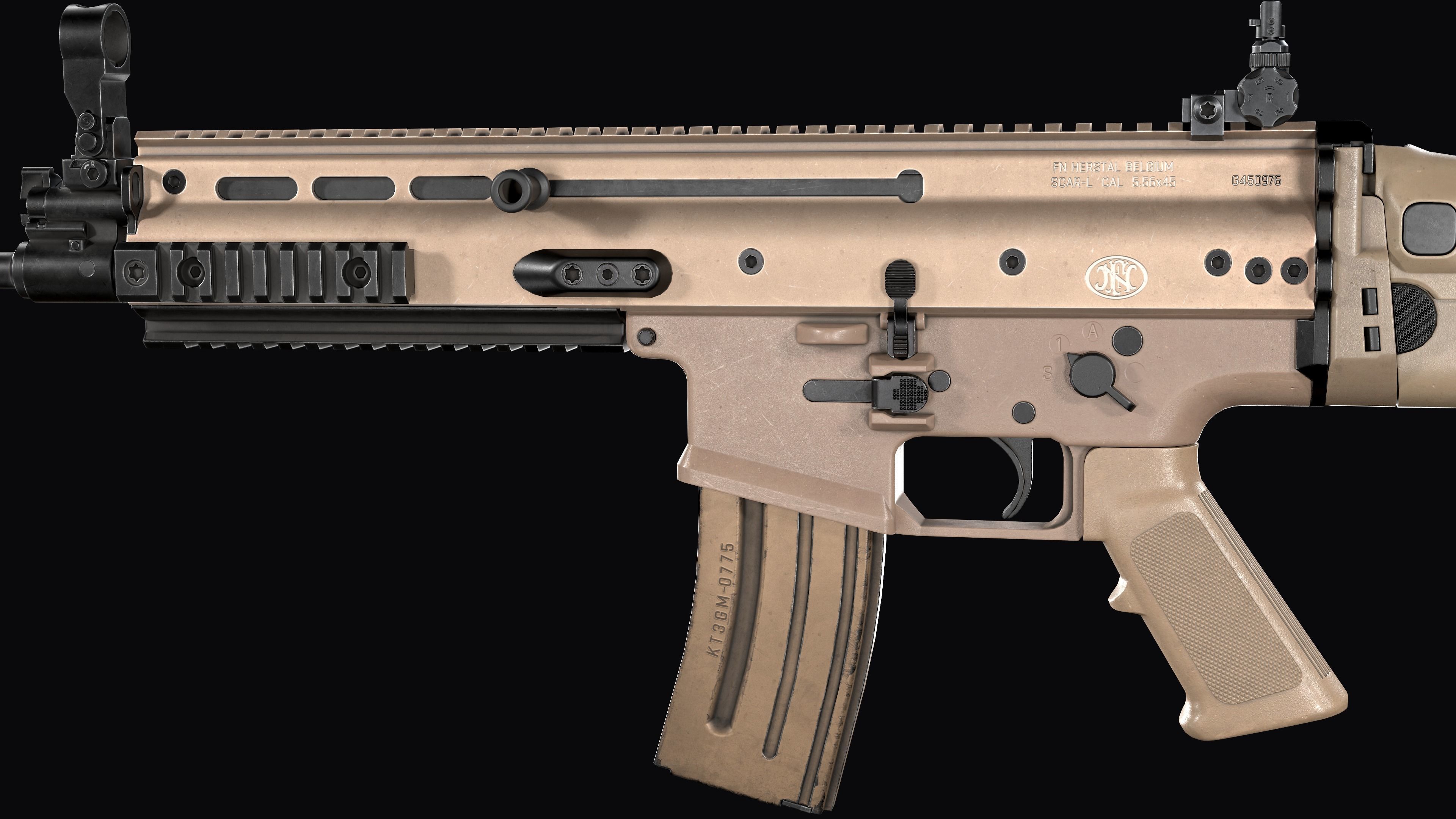 3D model modular assault rifle FN SCAR-L mk 16 VR / AR / low-poly ...