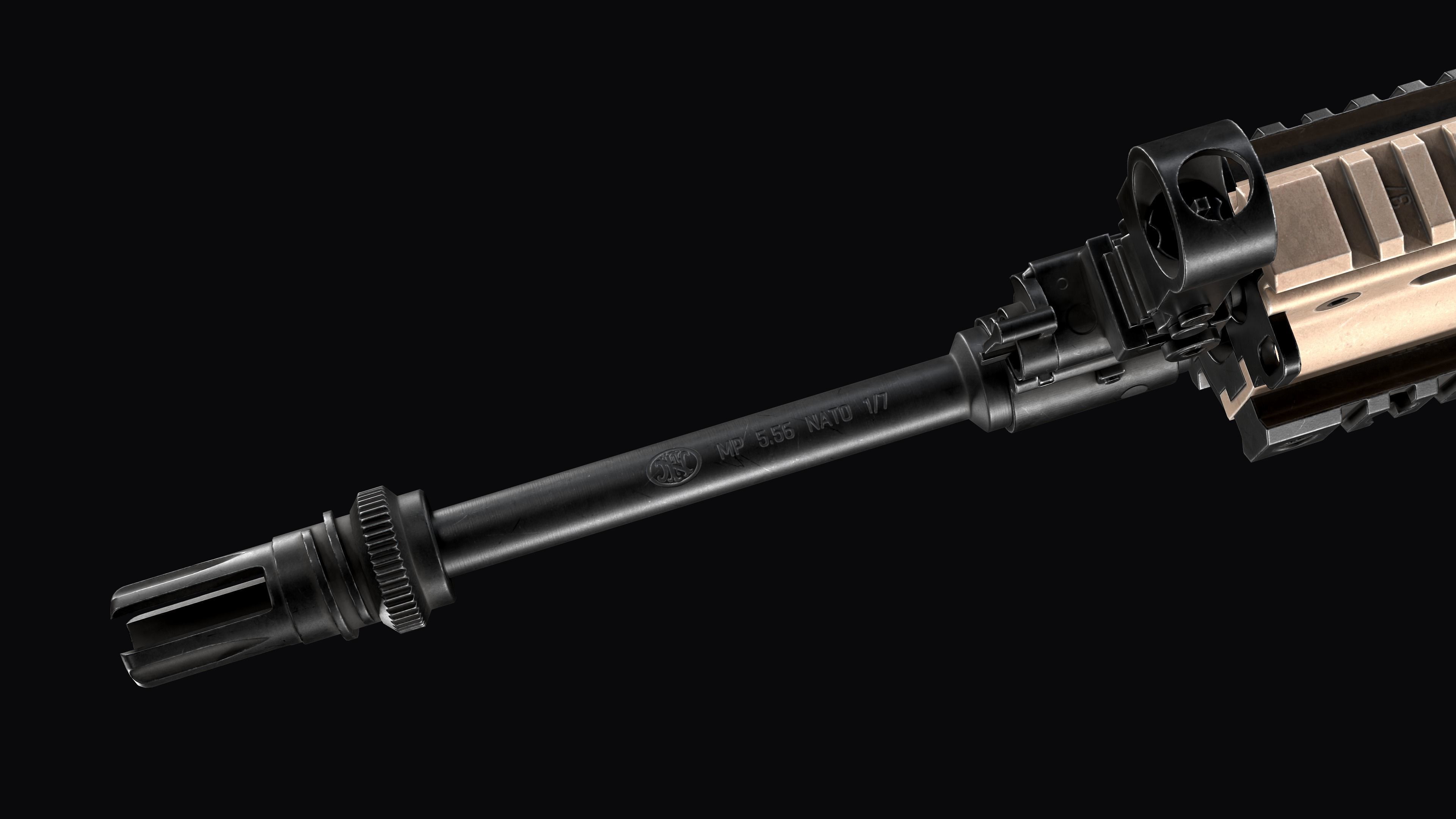 3D model modular assault rifle FN SCAR-L mk 16 VR / AR / low-poly ...