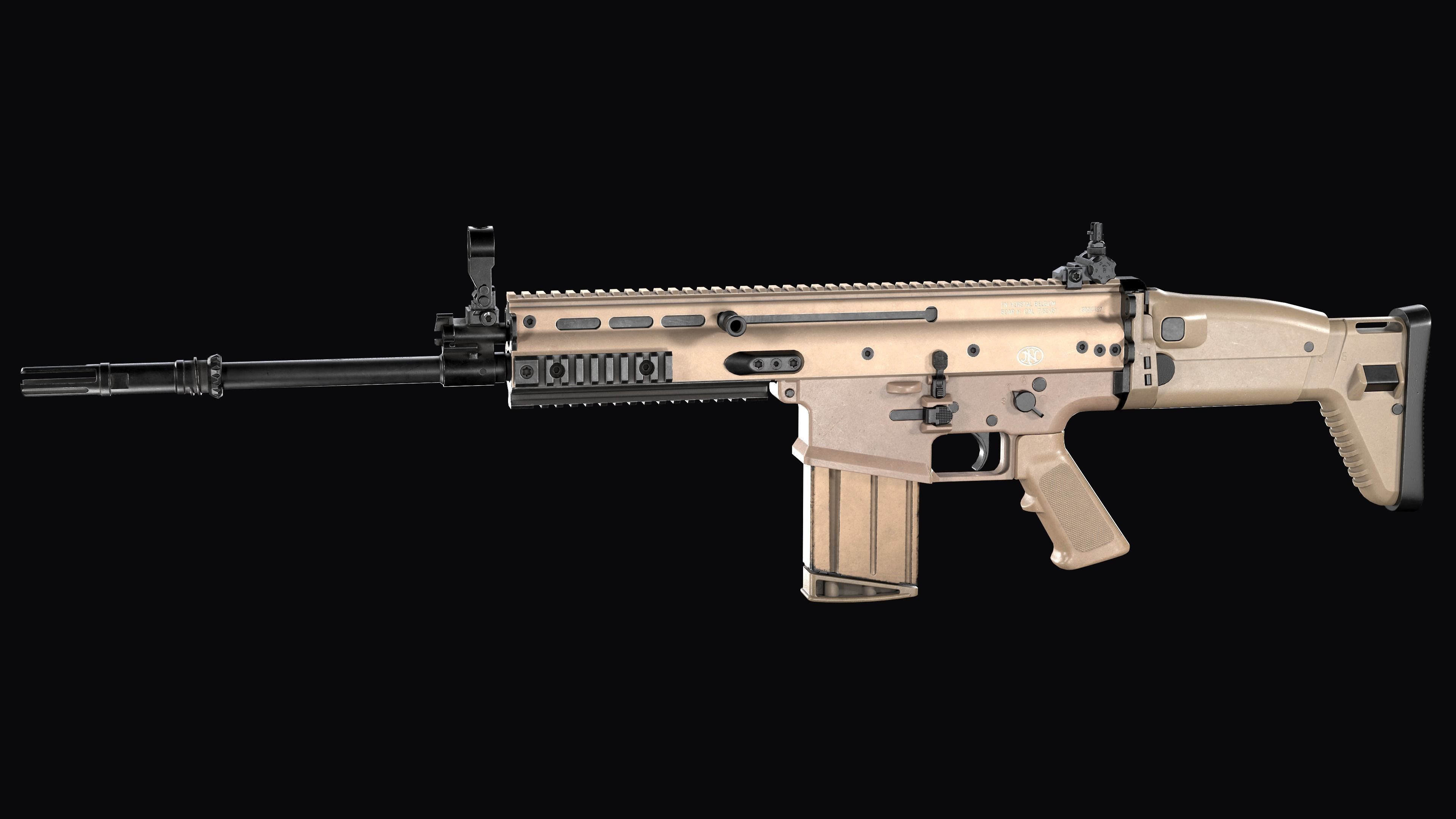 3D Model Collection modular assault rifle FN SCAR-L mk 16 and SCAR-H mk 17 VR / AR / low-poly ...