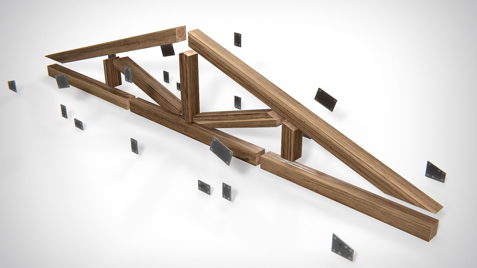 3D model Wooden Truss Howe PBR VR / AR / low-poly | CGTrader