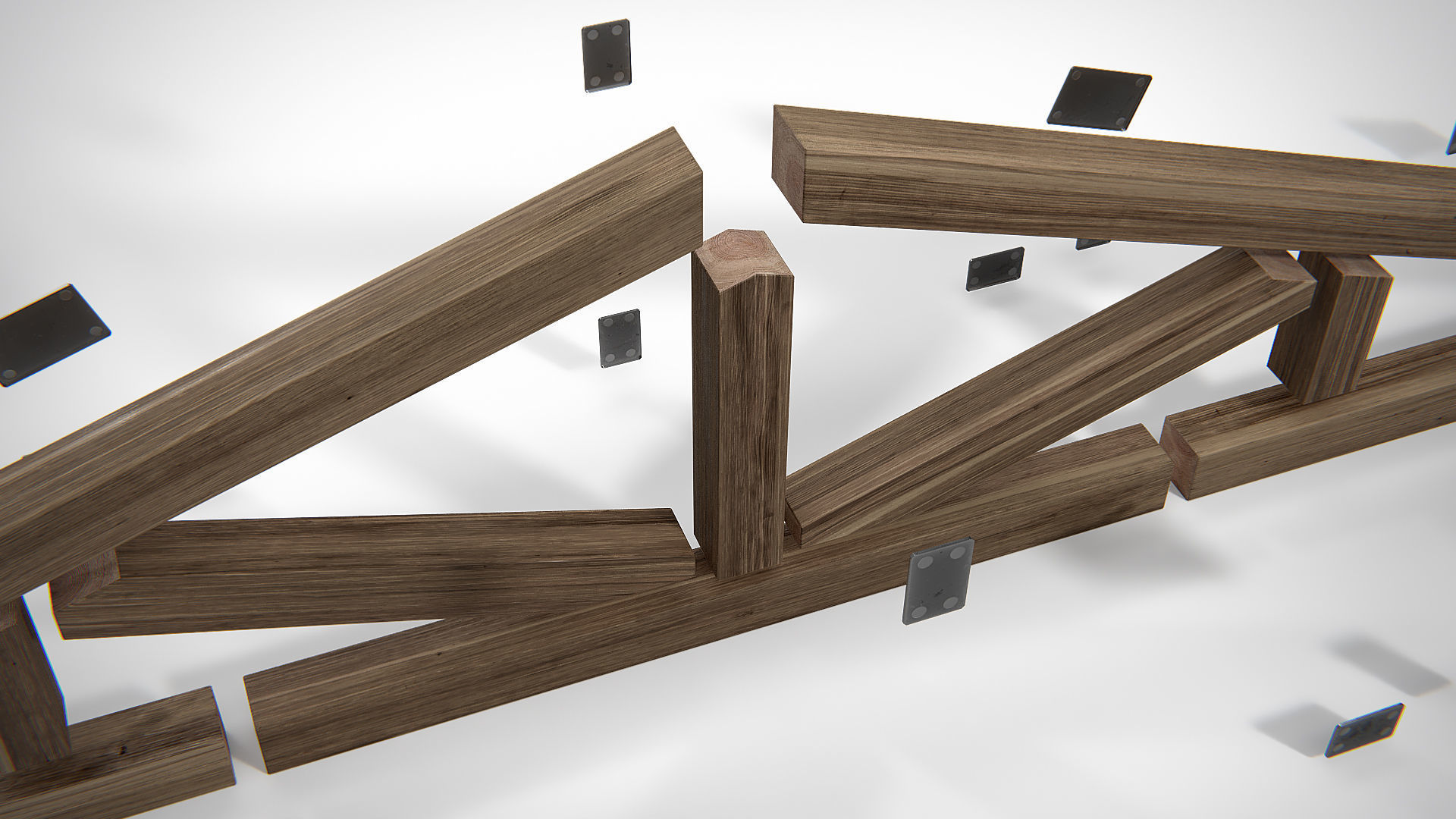 3D model Wooden Truss Howe PBR VR / AR / low-poly | CGTrader