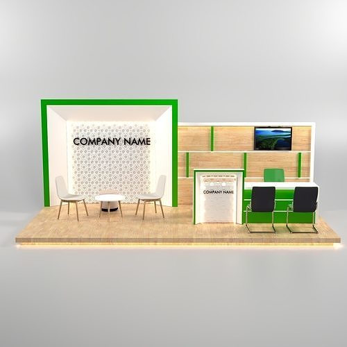 Small booth exhibiton 3m x 6m free 3D model | CGTrader