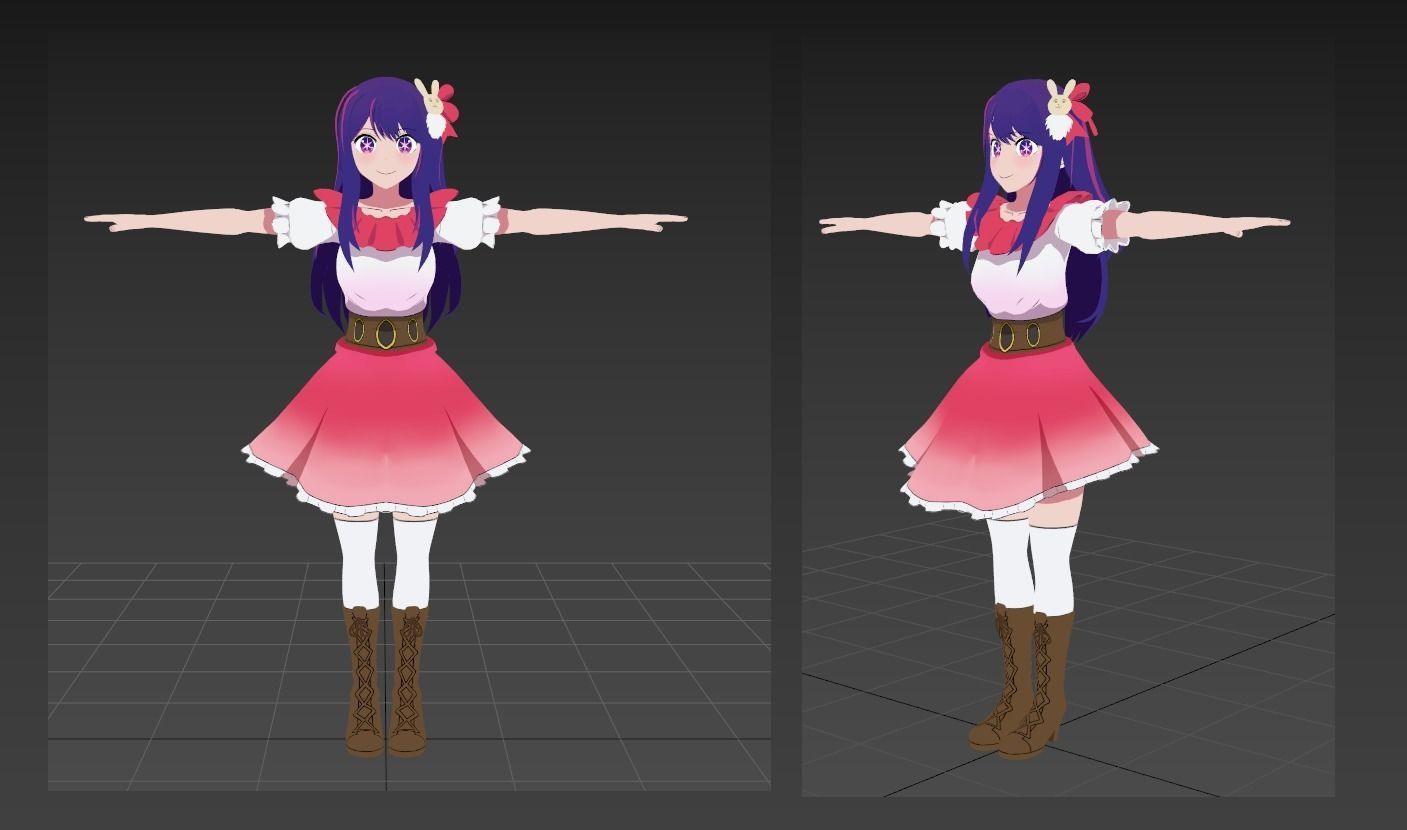 Oshi no Ko Hoshino Ai VRChat Avatar 3D model rigged | CGTrader