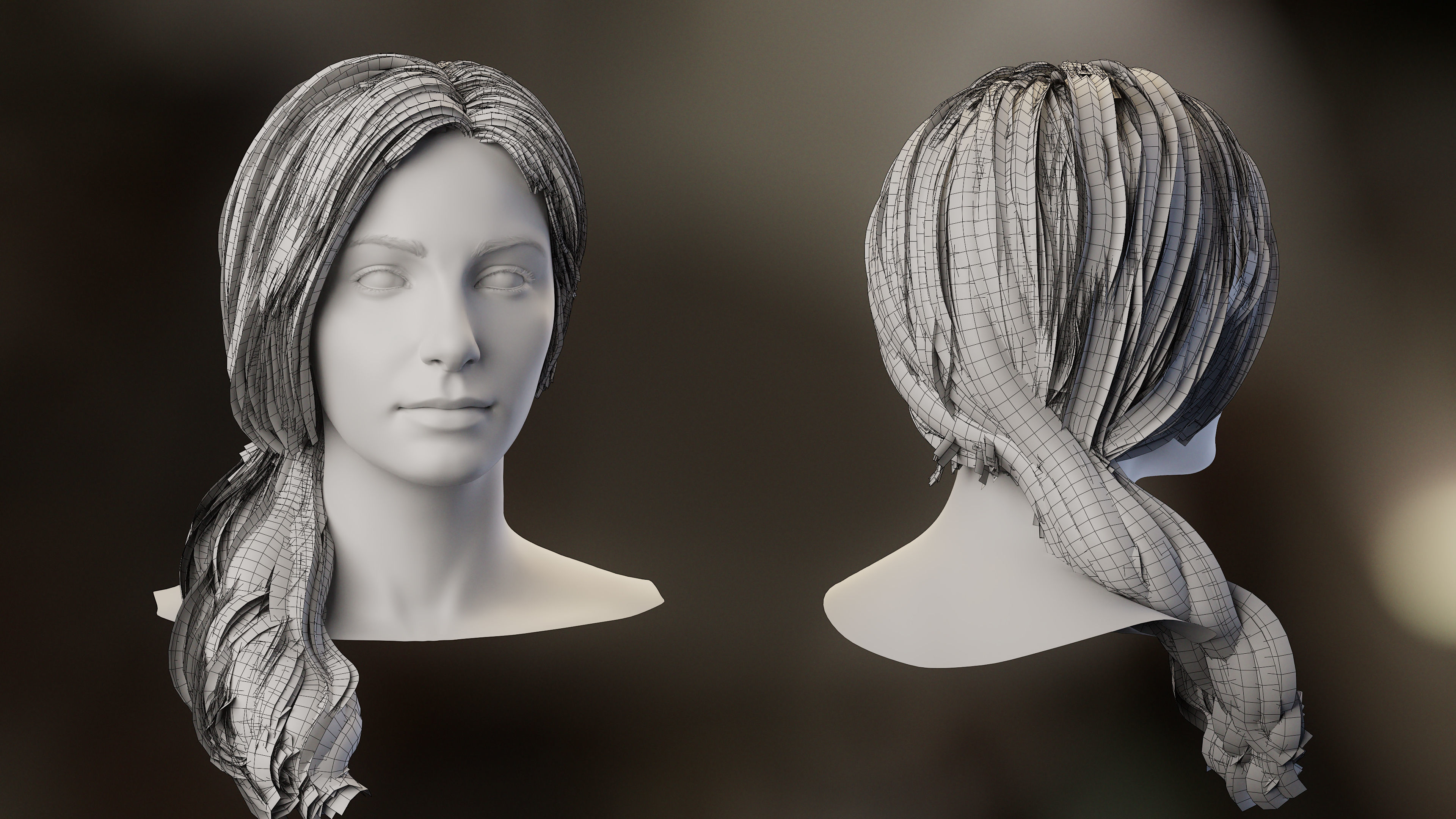 10 Hair Card Hairstyles VFX Grace 3D model | CGTrader
