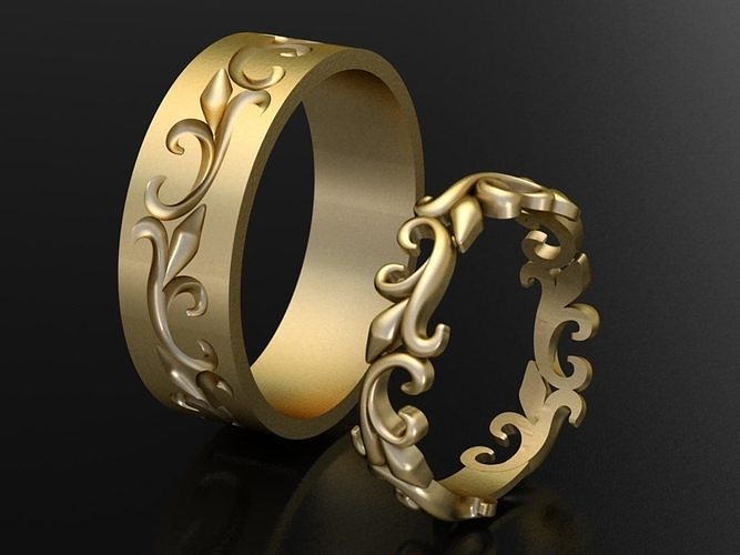 Royal Wedding Ring SET 3D model 3D printable | CGTrader