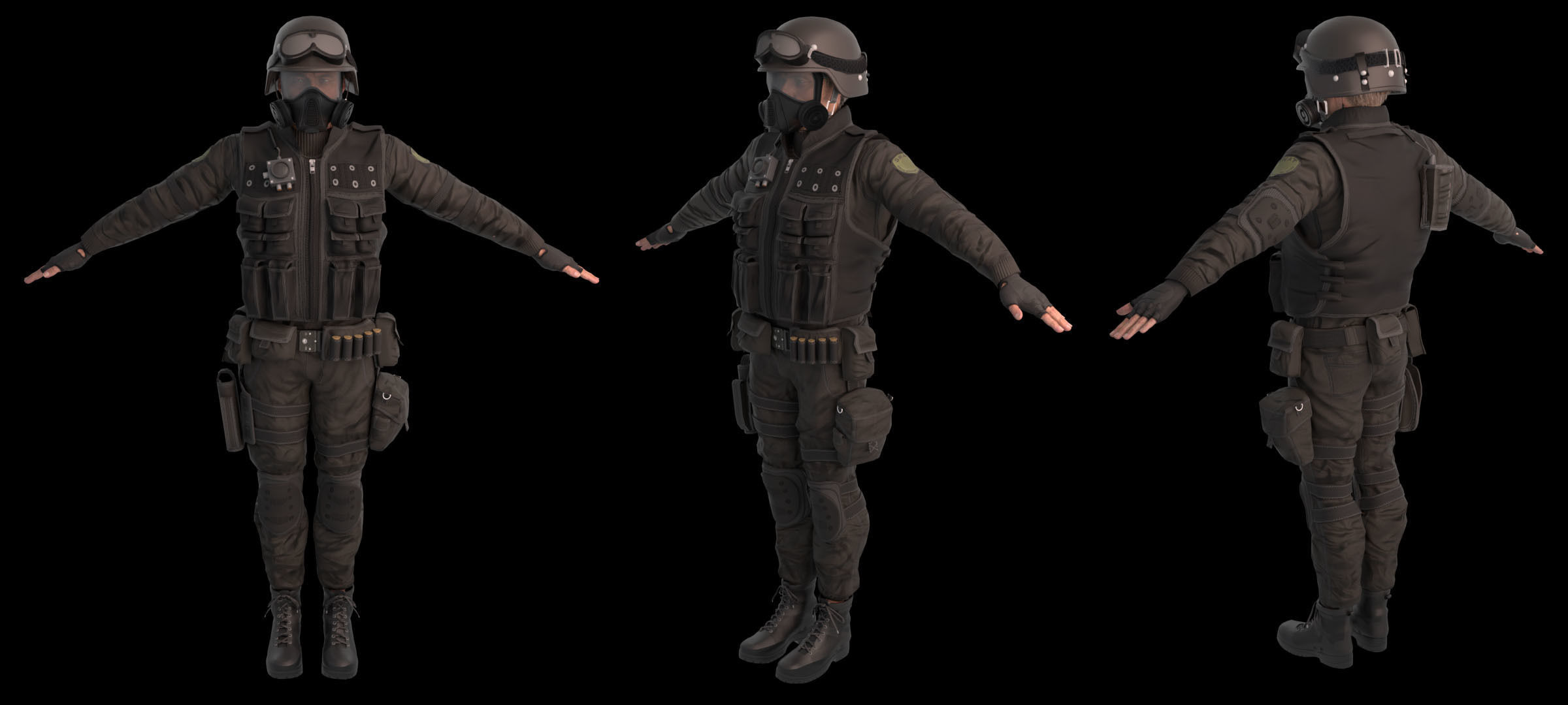 3D model Male SWAT Officer Rigged VR / AR / low-poly | CGTrader