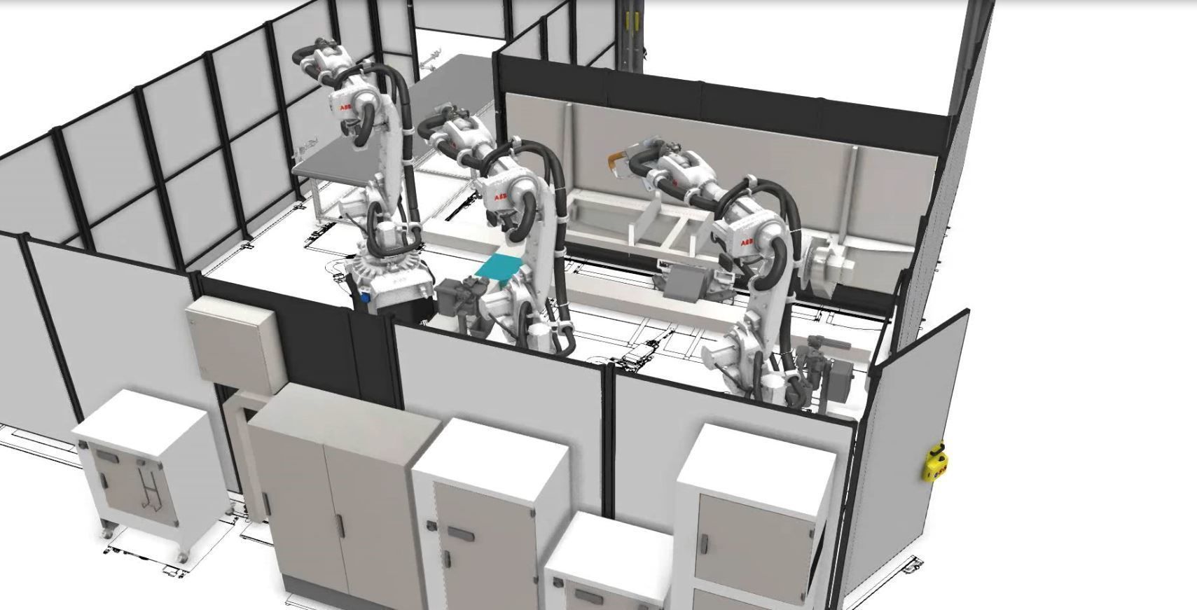 Industrial - 3D Simulation of ABB Sport Welding Robot Station 3D model animated | CGTrader