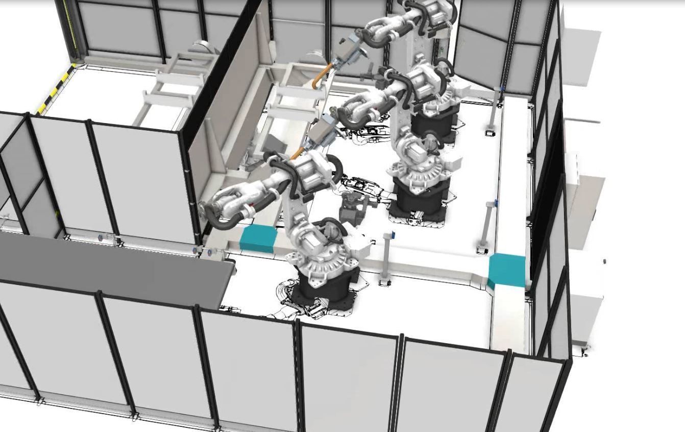 Industrial - 3D Simulation of ABB Sport Welding Robot Station 3D model ...