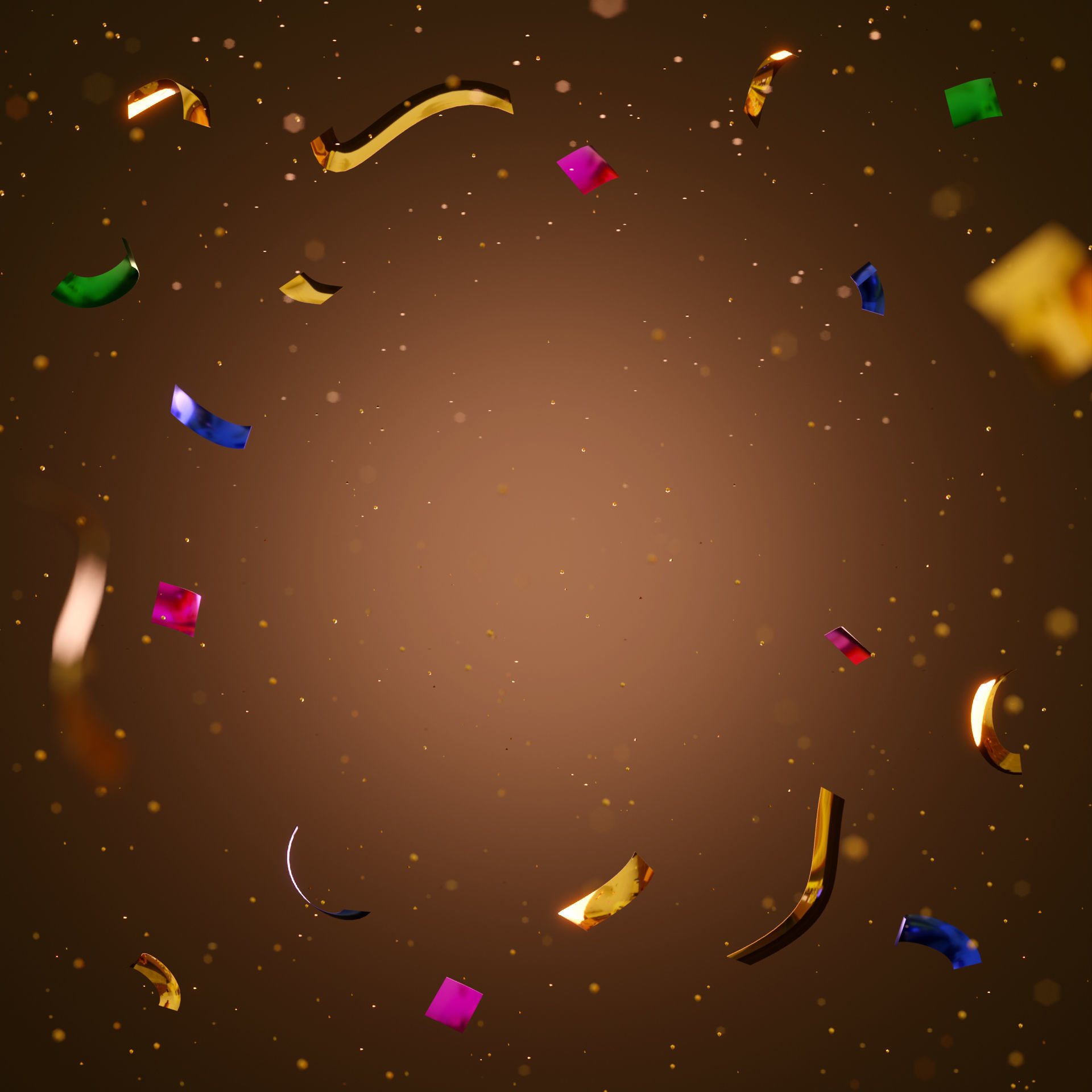 Confetti and party 3D Scene 3D model | CGTrader
