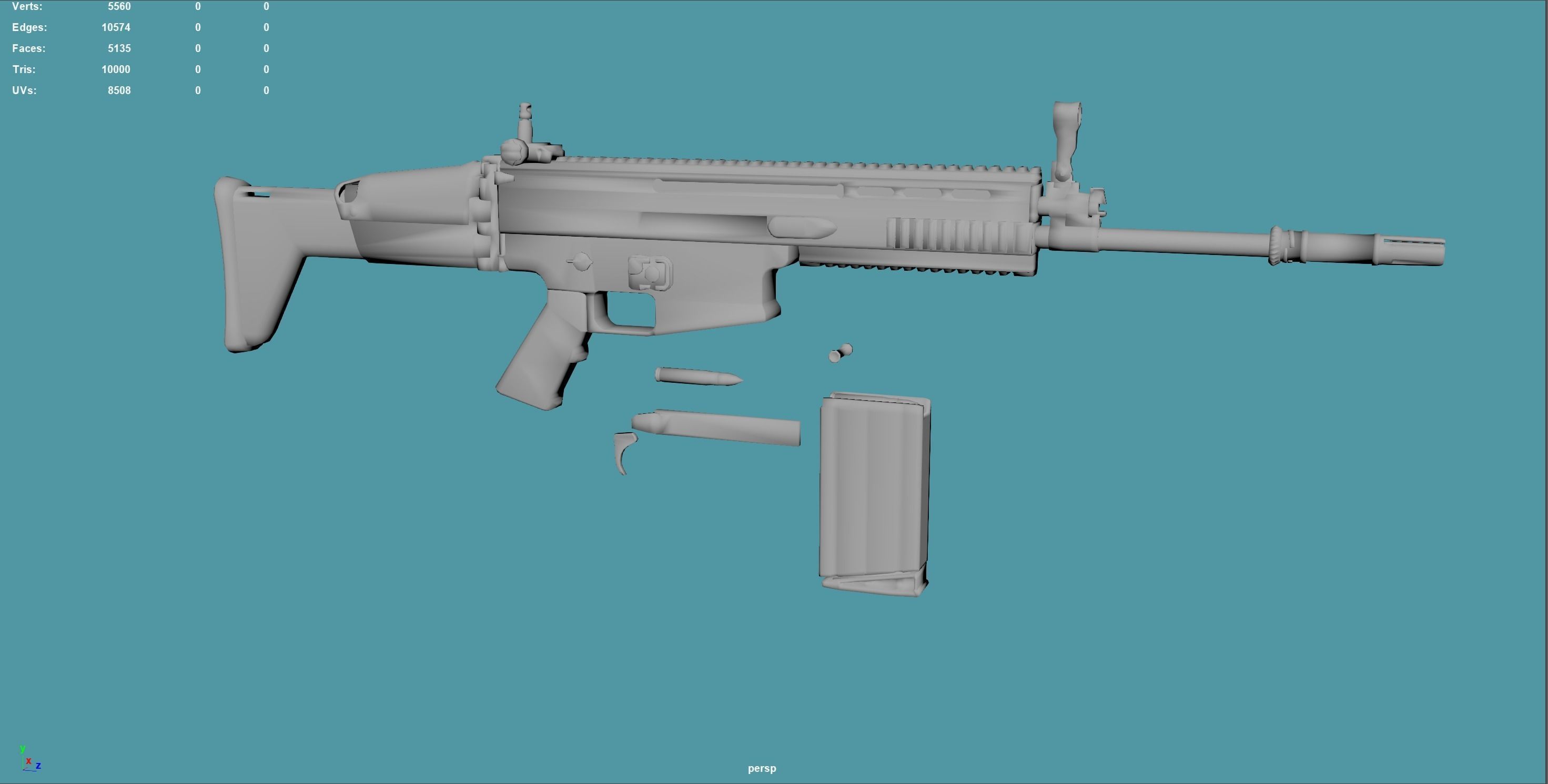 SCAR-FN 3D model rigged | CGTrader
