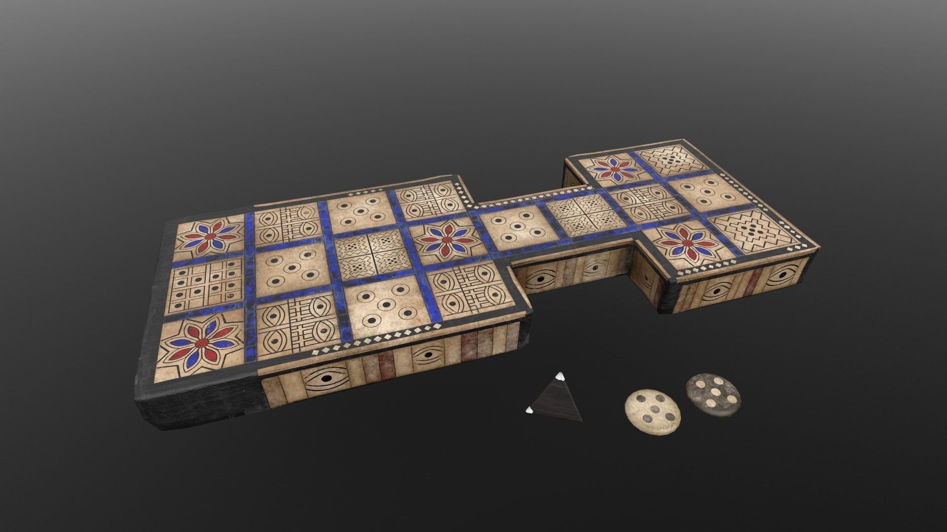 3D model The Royal Game Of Ur - GameReady Babylonian Boardgame model VR ...