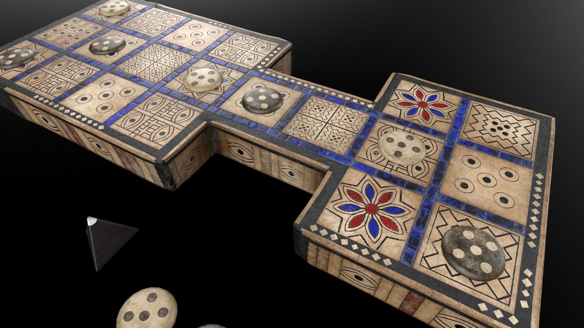 3D model The Royal Game Of Ur - GameReady Babylonian Boardgame model VR ...