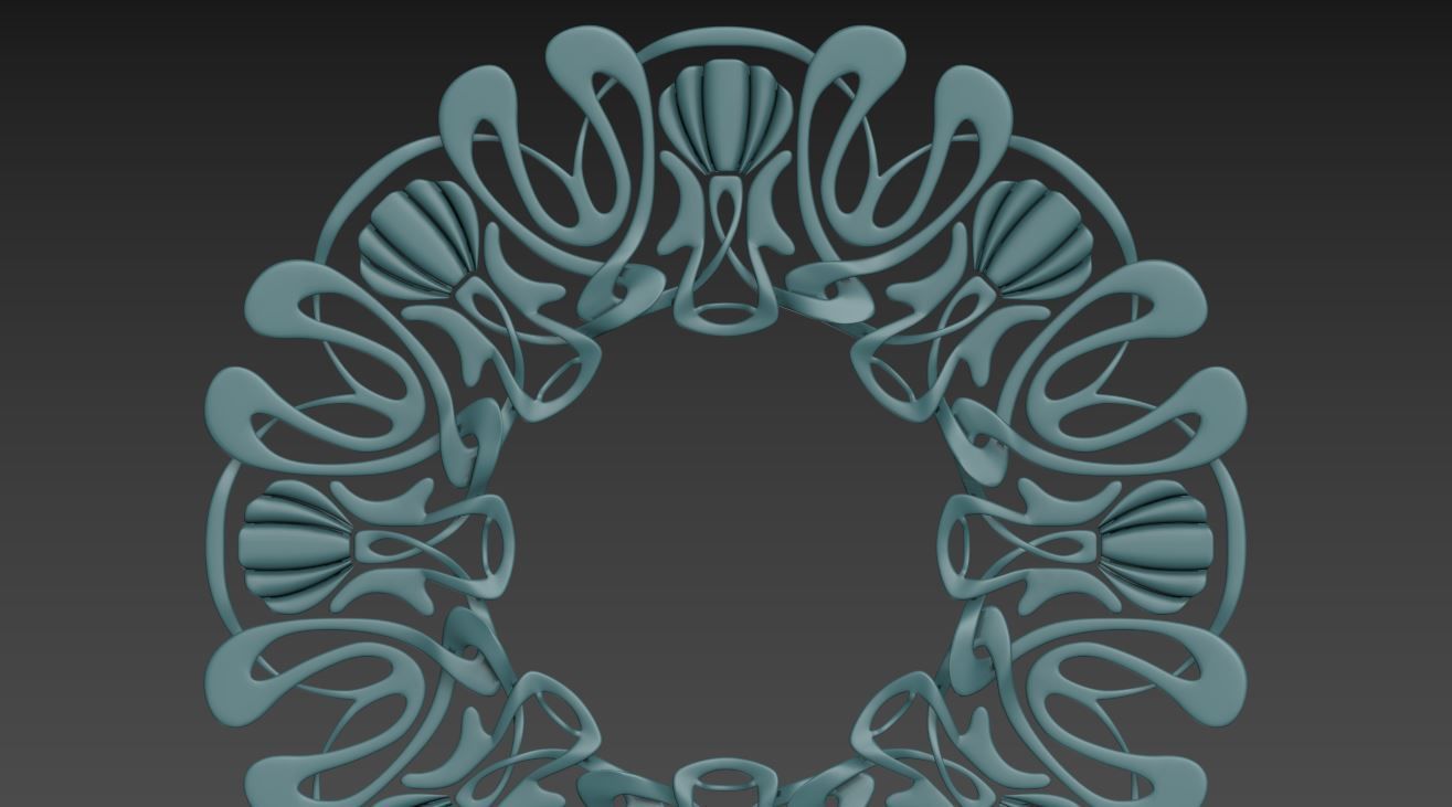 Art Nouveau circle frame 3 3D model 3D printable | CGTrader