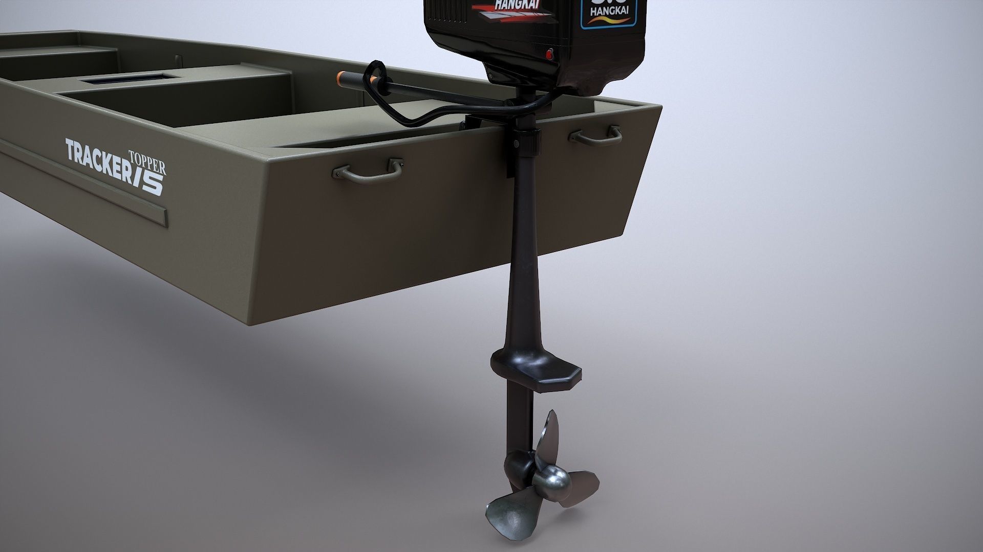 3D model Fishing Boat Tracker Topper 15 Jon Boat VR / AR / low-poly ...