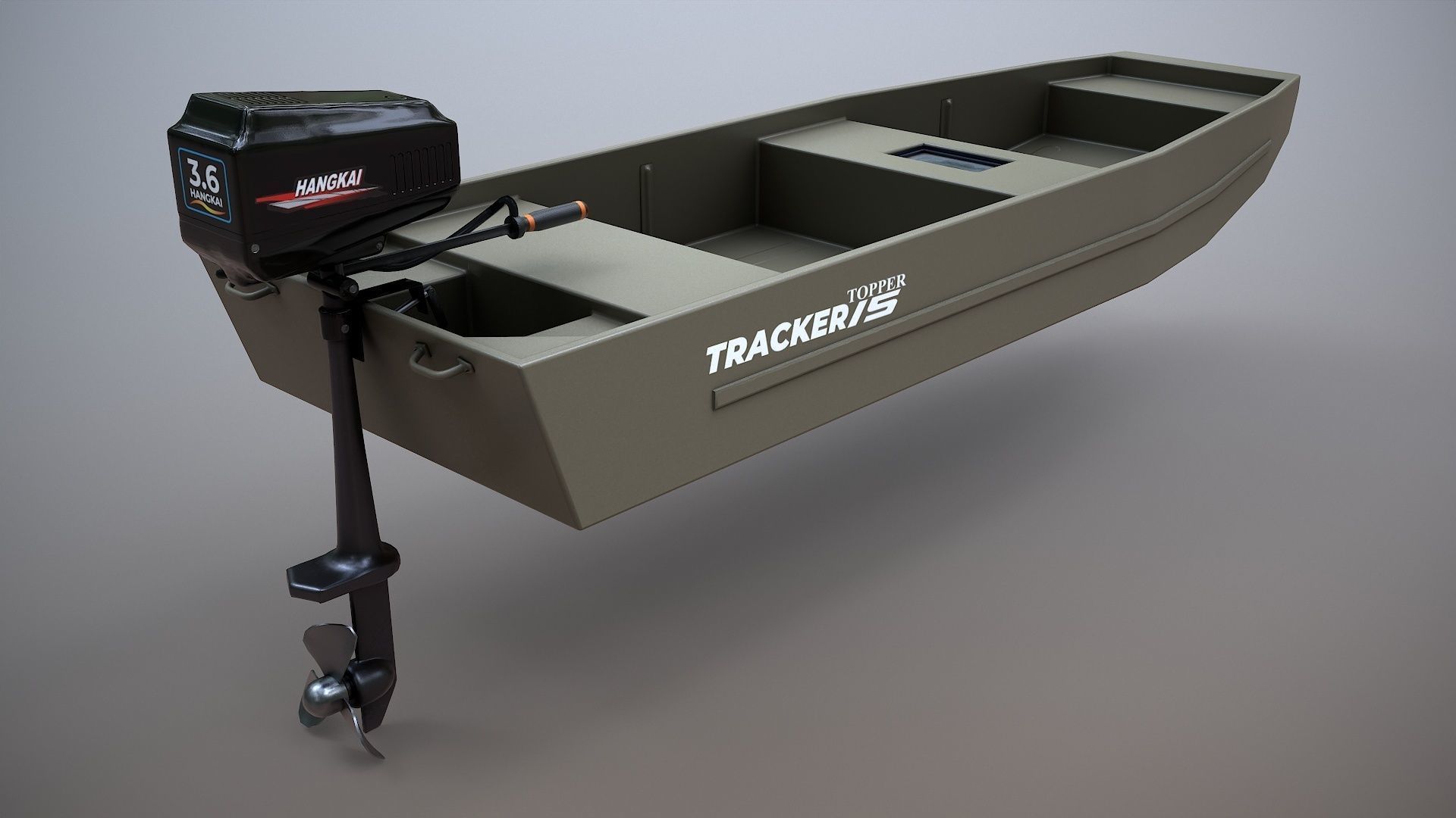 3D model Fishing Boat Tracker Topper 15 Jon Boat VR / AR / low-poly ...