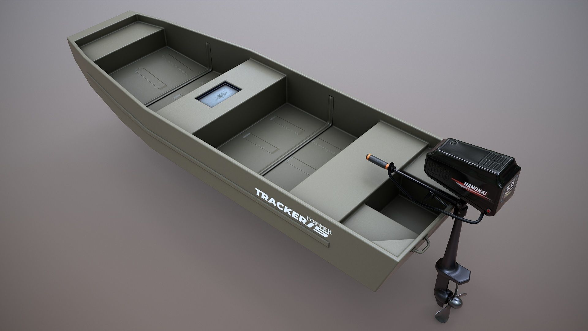 3D model Fishing Boat Tracker Topper 15 Jon Boat VR / AR / low-poly ...