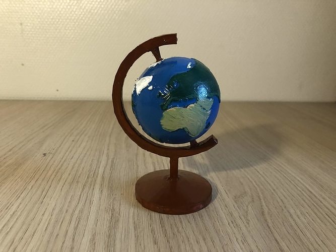 removable spinning earth globe 3D model 3D printable | CGTrader