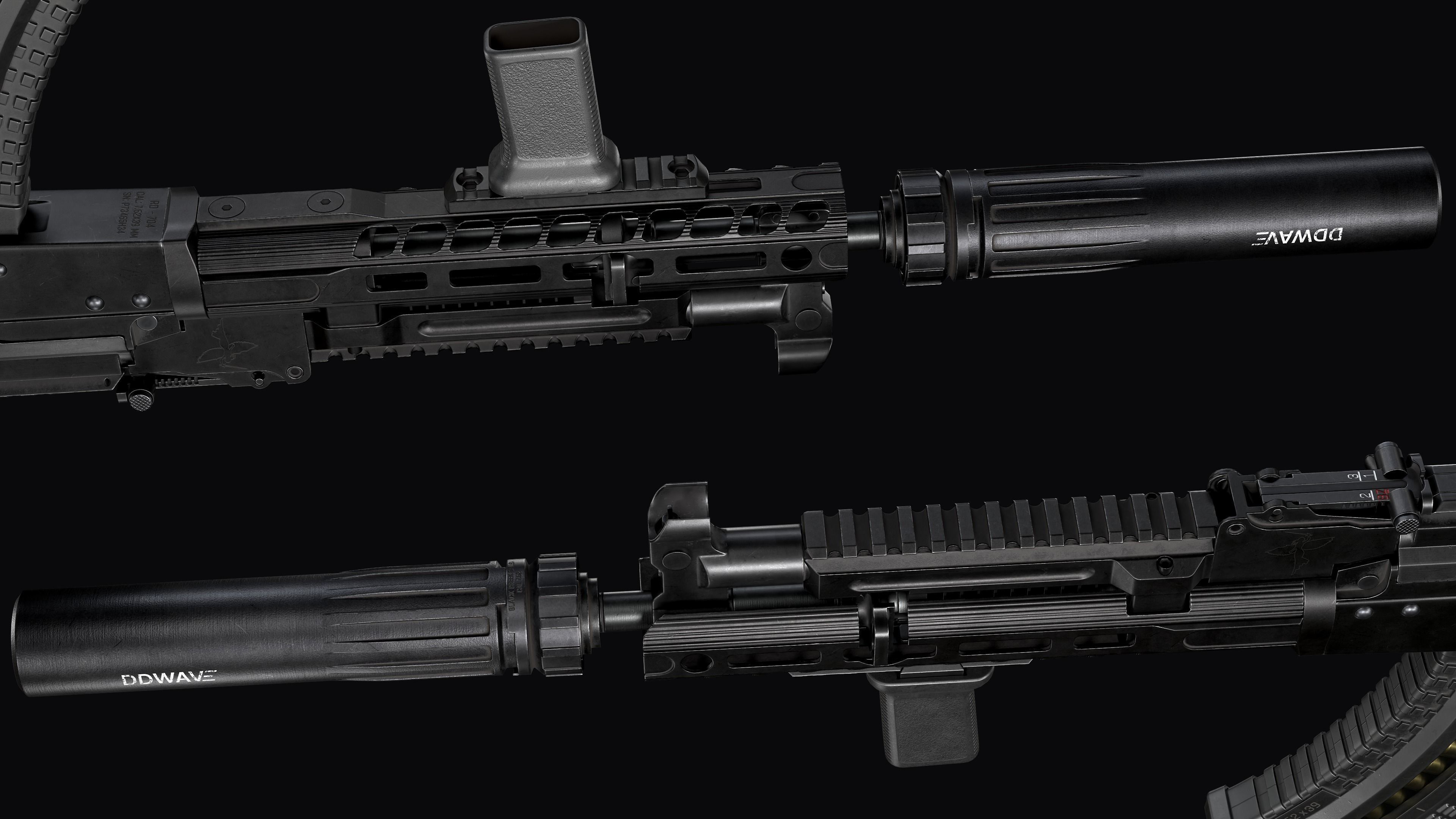 3D model Tactical modular assault rifle Rifle Dynamics 704 AK system VR ...