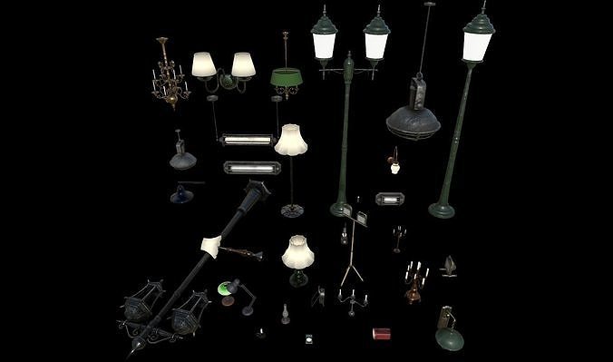 3D model Lights Prop Pack 2 VR / AR / low-poly | CGTrader