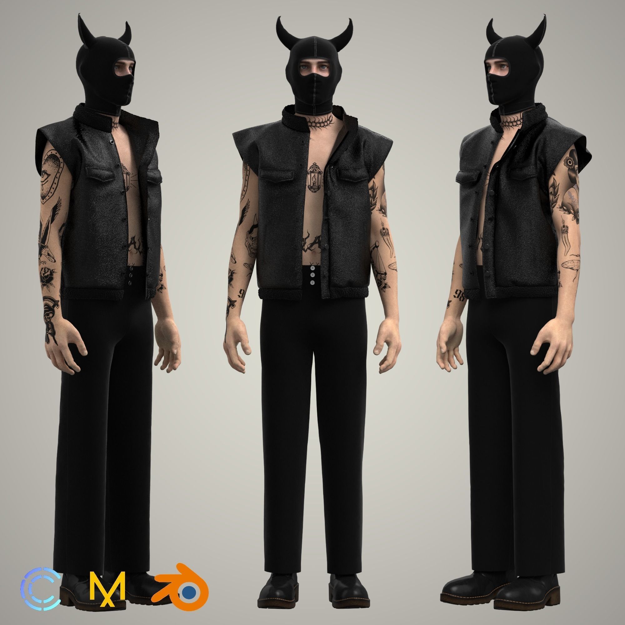 Fashion Idea Clothes Ski-mask 3D model rigged | CGTrader