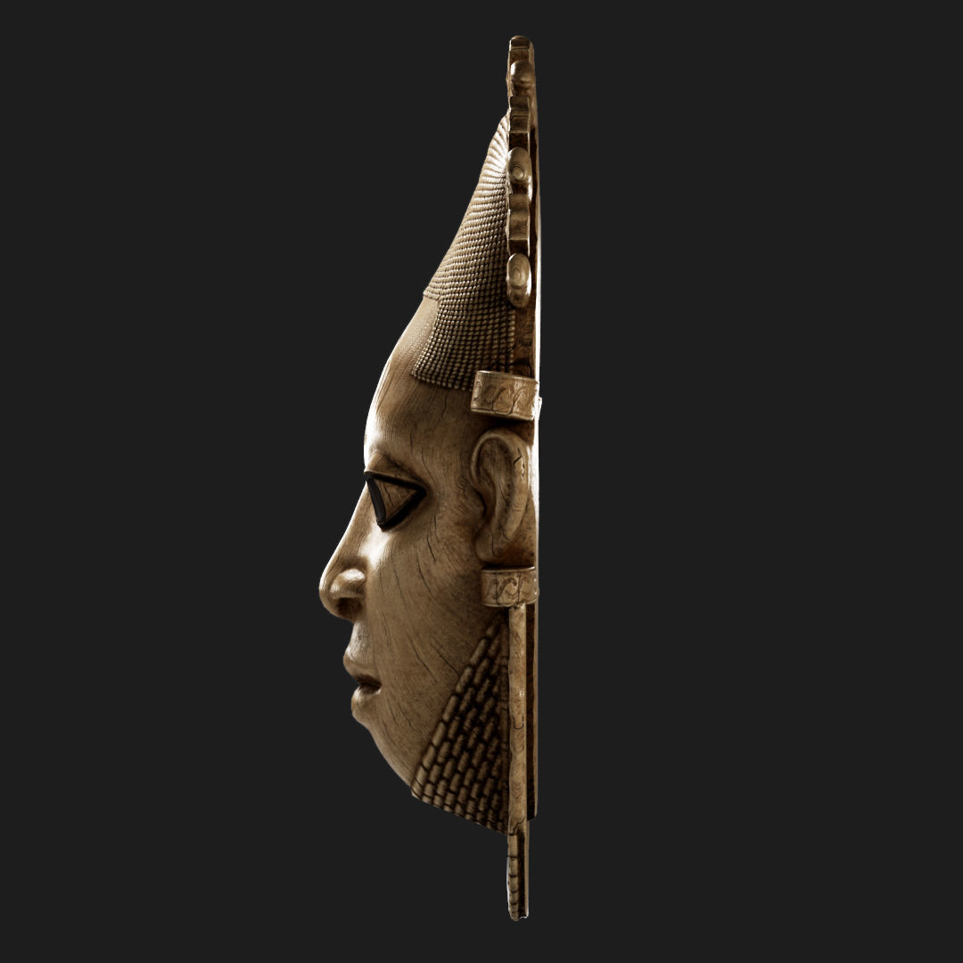3D model African Benin ivory mask of Queen Idia VR / AR / low-poly ...
