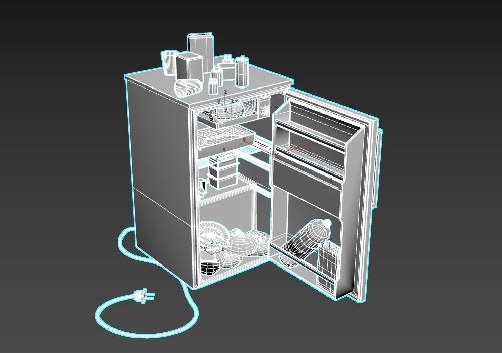 Old Dirty Mini Fridge 3D model | CGTrader