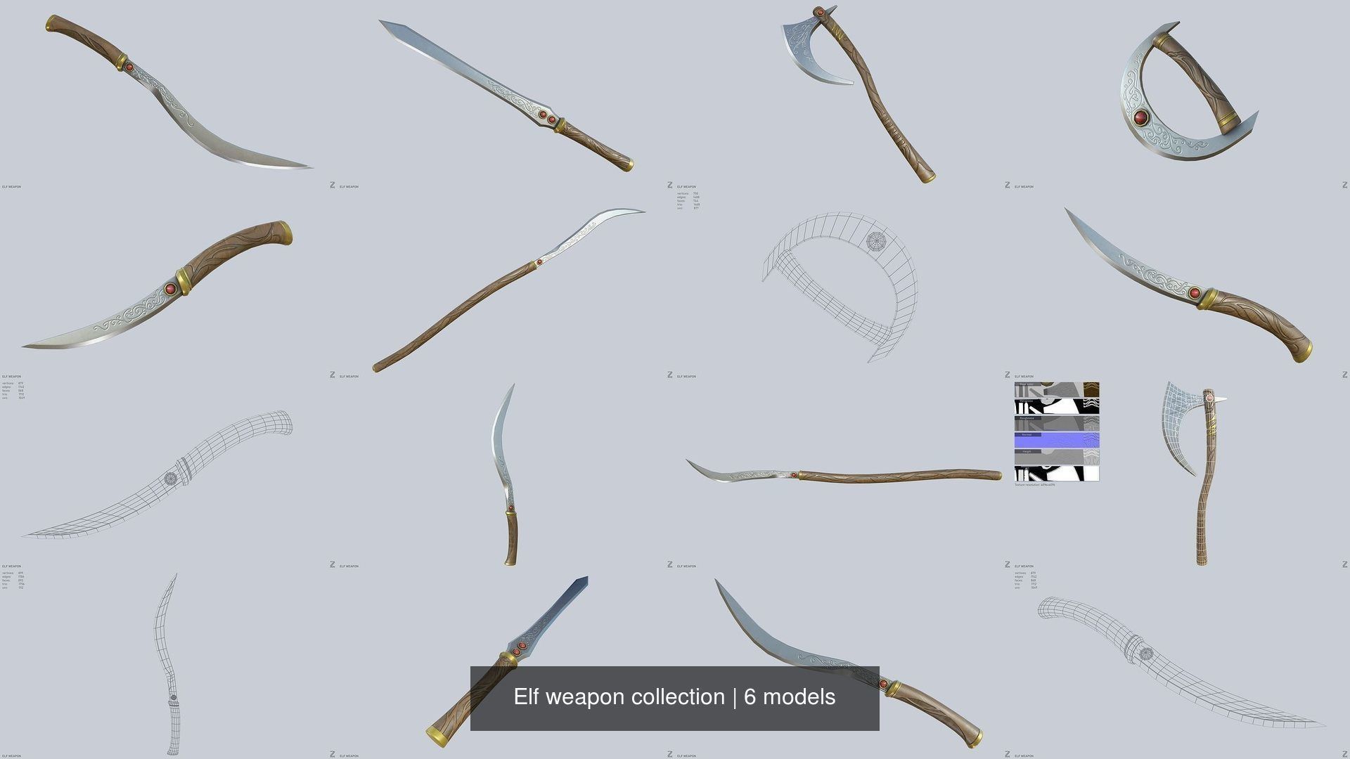 Elf weapon collection | CGTrader