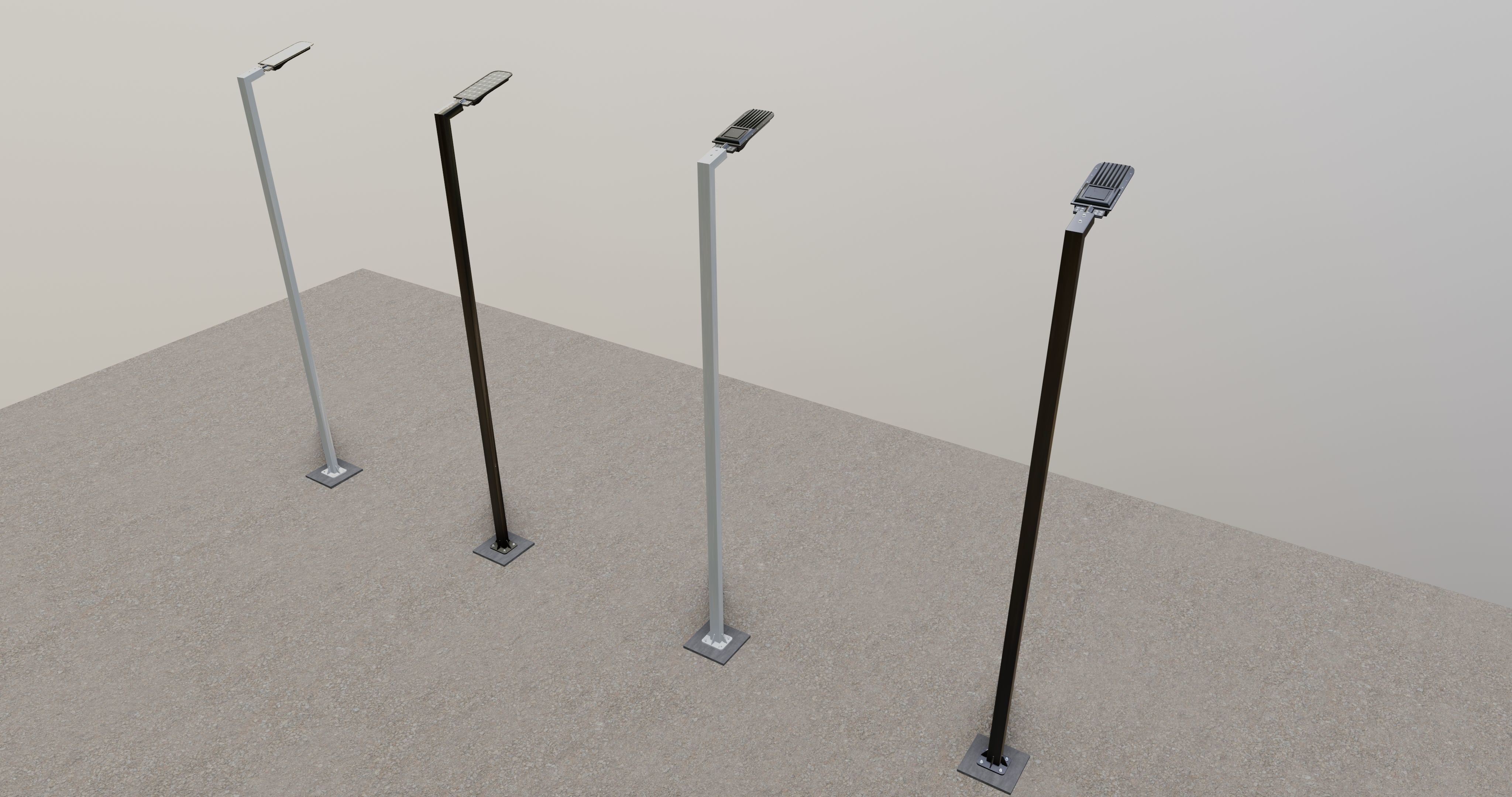 5 Meter Box Profile Lighting Pole 3D model | CGTrader