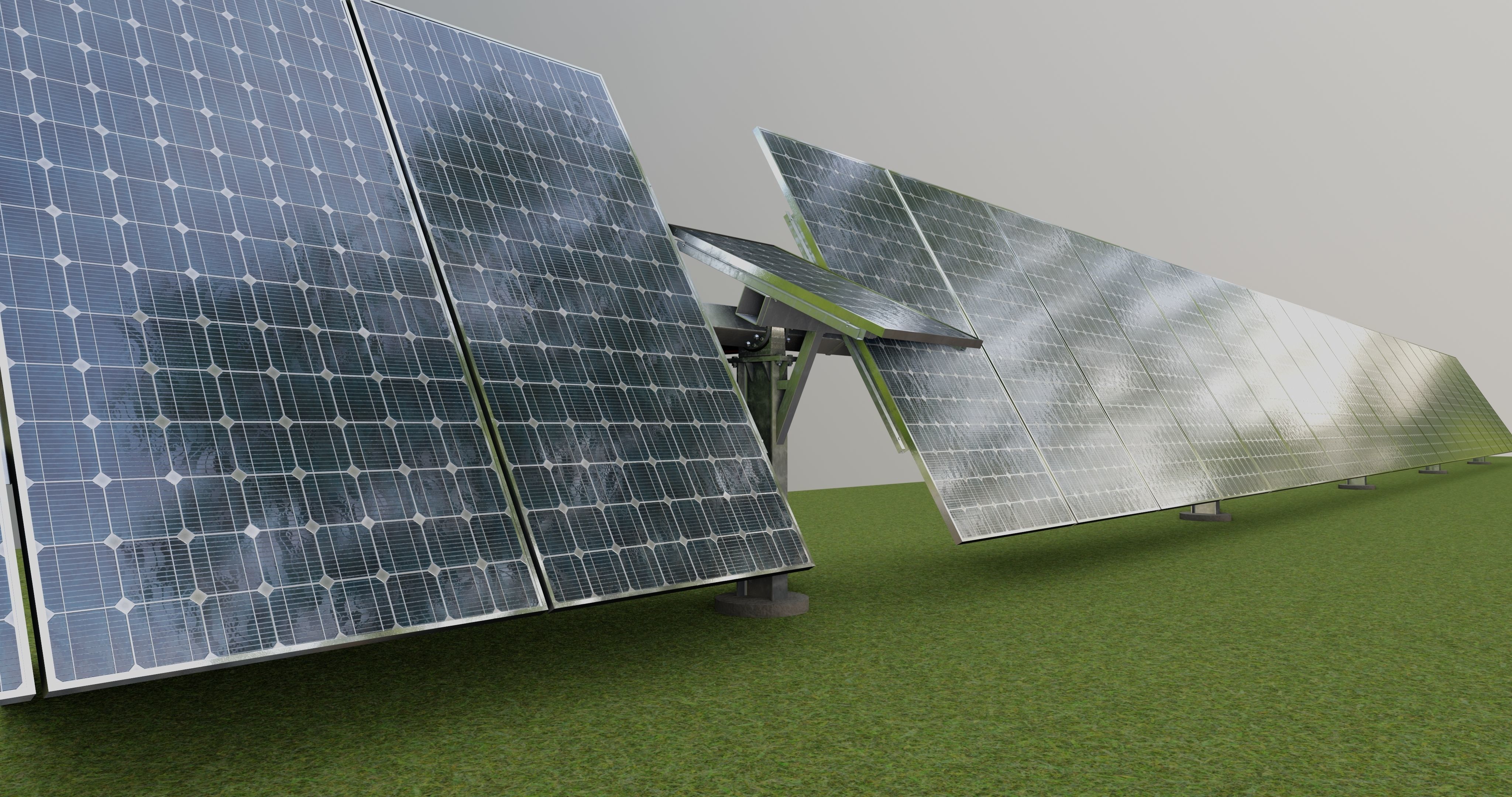 Solar Tracking Systems 3D model animated | CGTrader