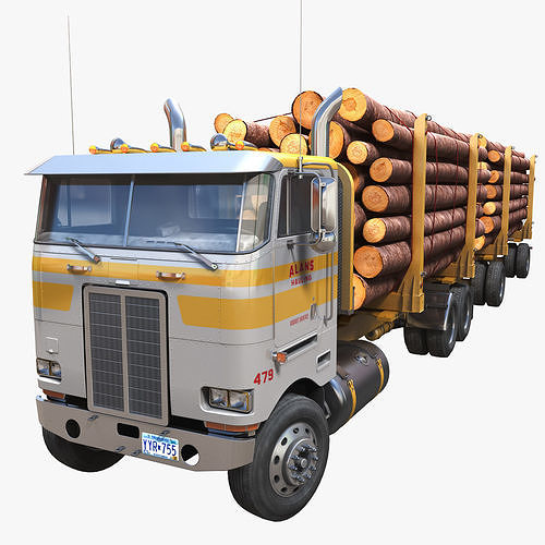 3D model Peterbilt 362 logger truck VR / AR / low-poly | CGTrader