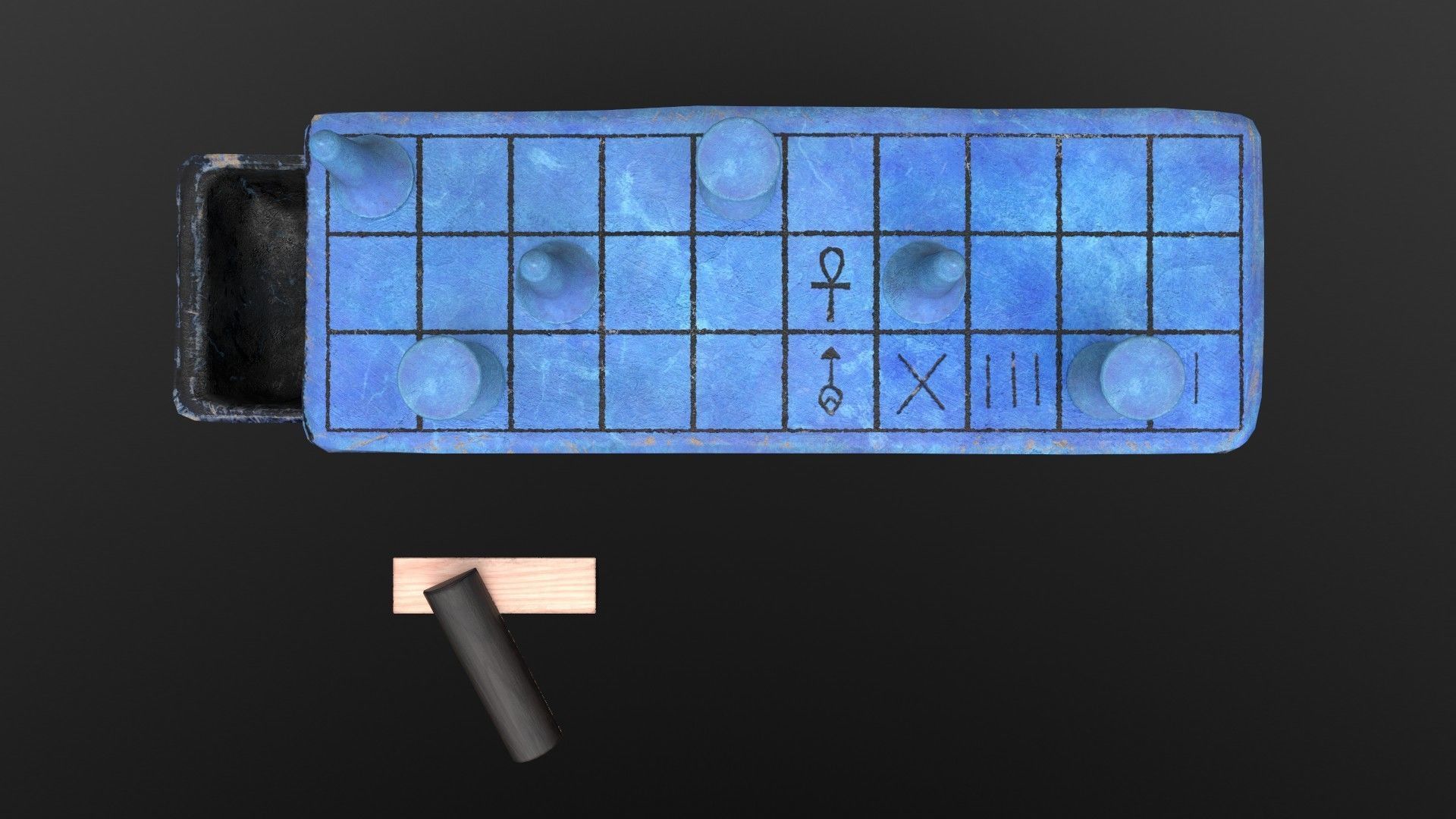 3D model Senet - Gameready Egyptian Boardgame model VR / AR / low-poly ...