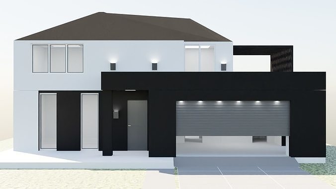 empty two-story house 3D model rigged | CGTrader