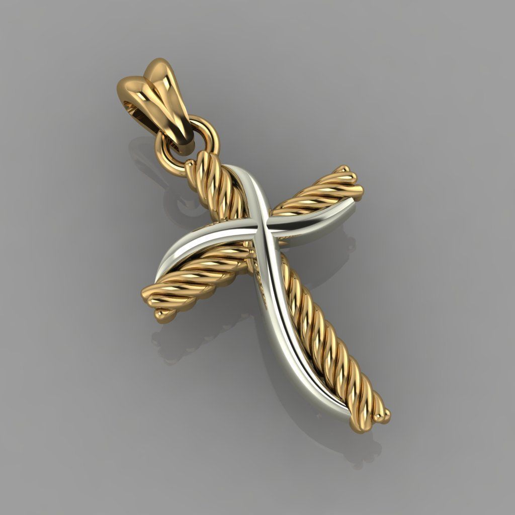 Crossover Cross Necklace 3D Print Model free 3D model 3D printable ...