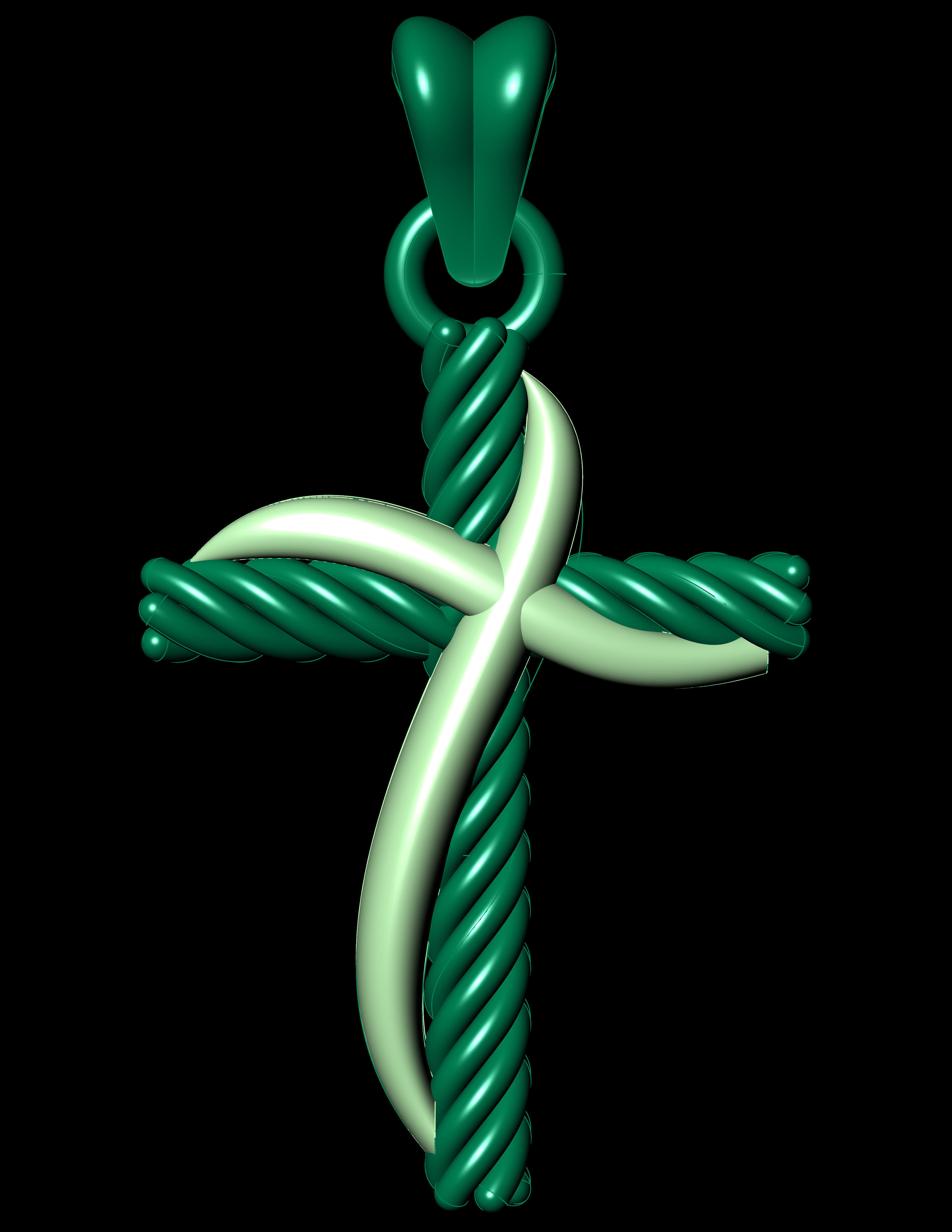 Crossover Cross Necklace 3D Print Model free 3D model 3D printable ...