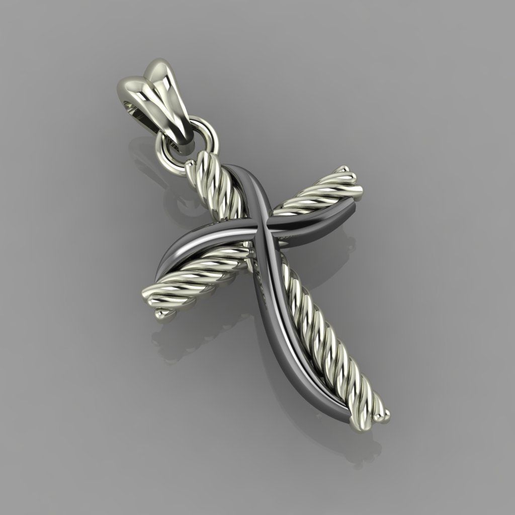 Crossover Cross Necklace 3D Print Model free 3D model 3D printable ...