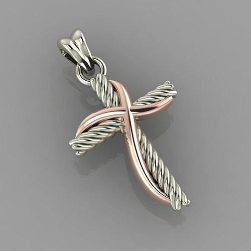 Crossover Cross Necklace 3D Print Model free 3D model 3D printable ...