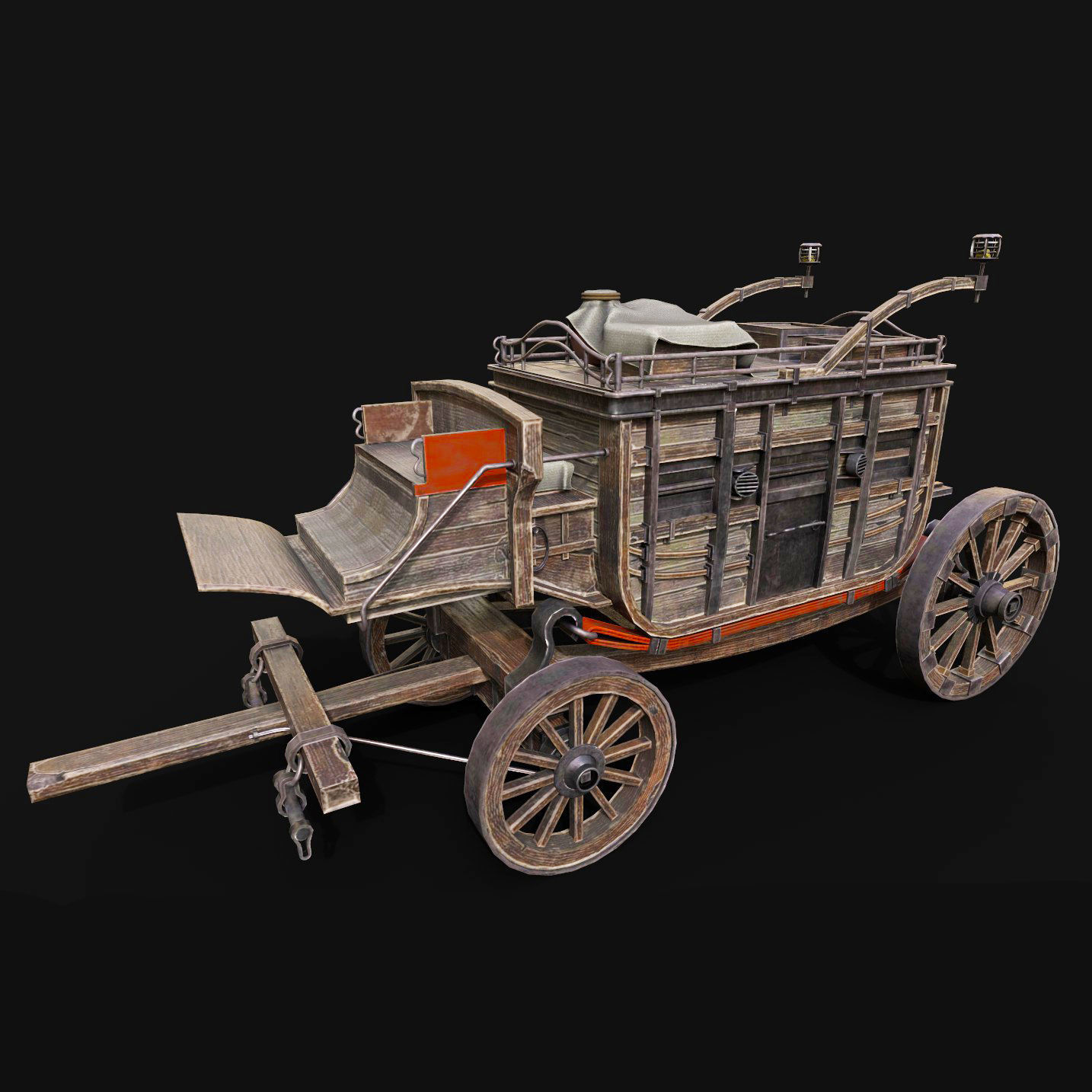 3D model Medieval Wooden Carriage VR / AR / low-poly | CGTrader