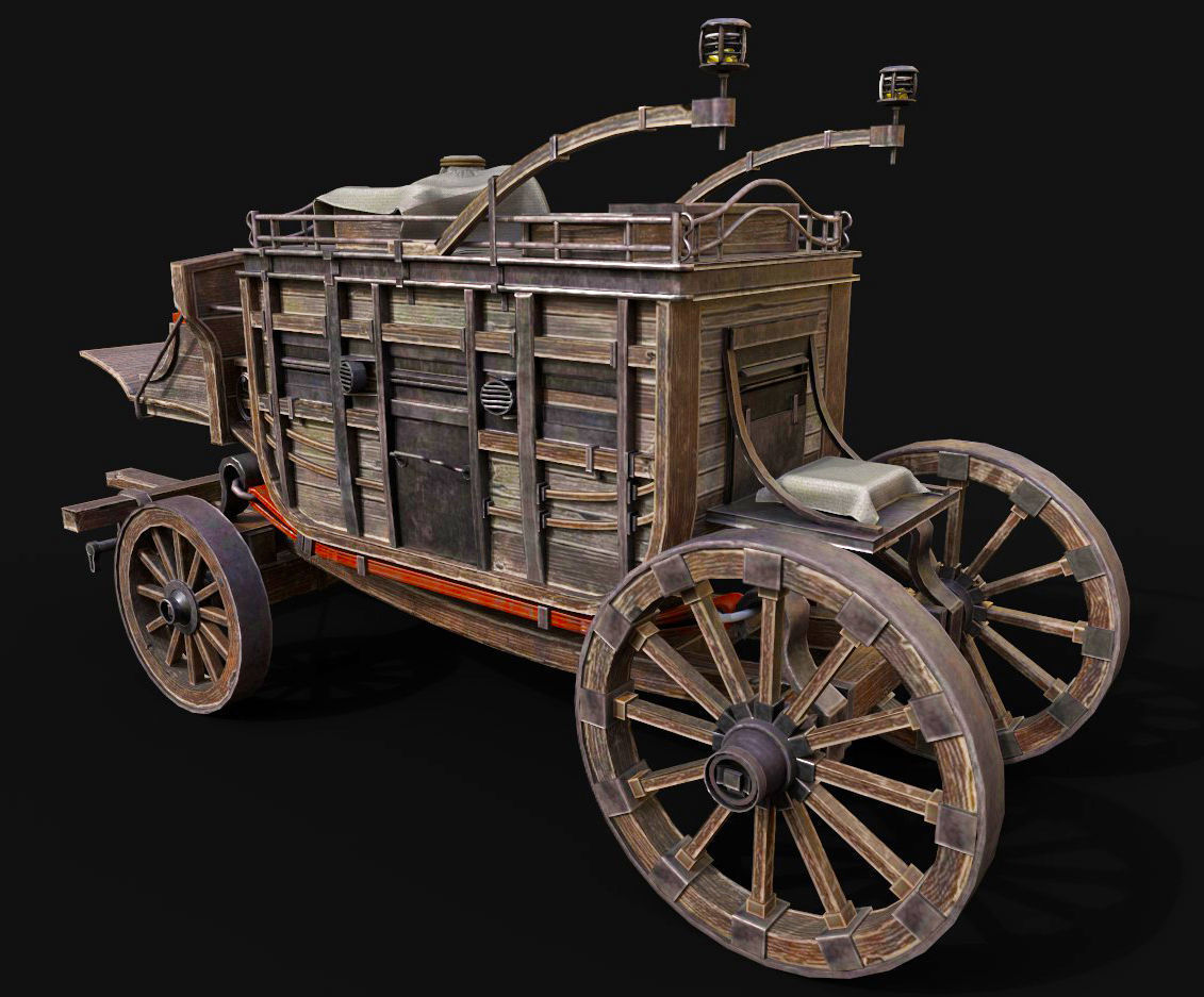 3D model Medieval Wooden Carriage VR / AR / low-poly | CGTrader