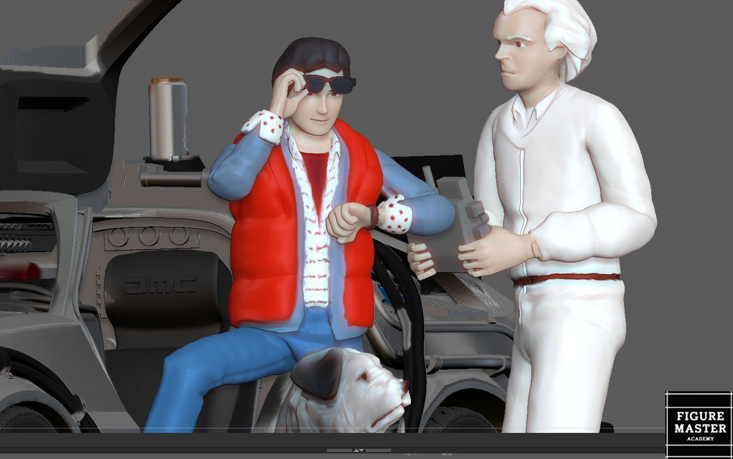 MARTY MCFLY DOC EMIT BROWN BACK TO THE FUTURE FIGURINE MINIATURE 3D ...