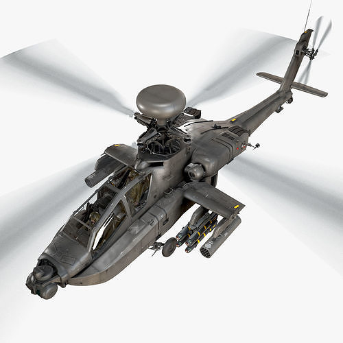 3D model Apache AH-64D US Army Complex Animation VR / AR / low-poly ...