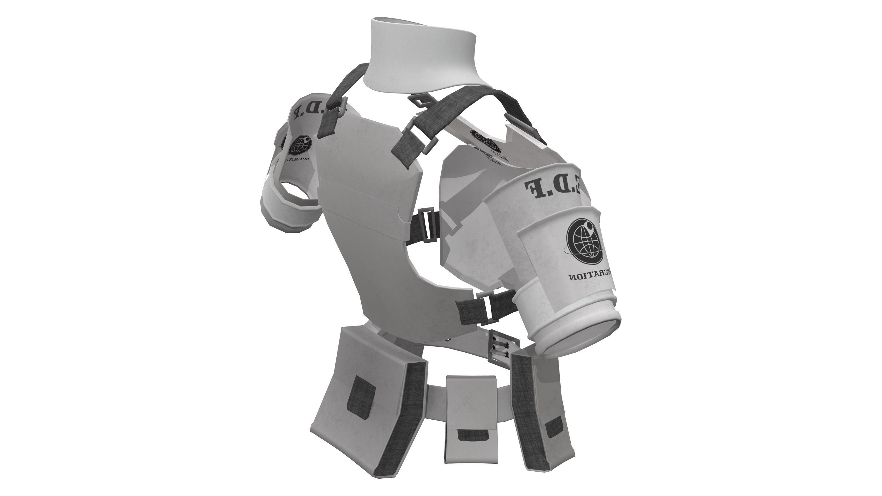 3D model Female Sci-Fi Tactical Bulletproof Vest Ammunition Belt Set VR ...